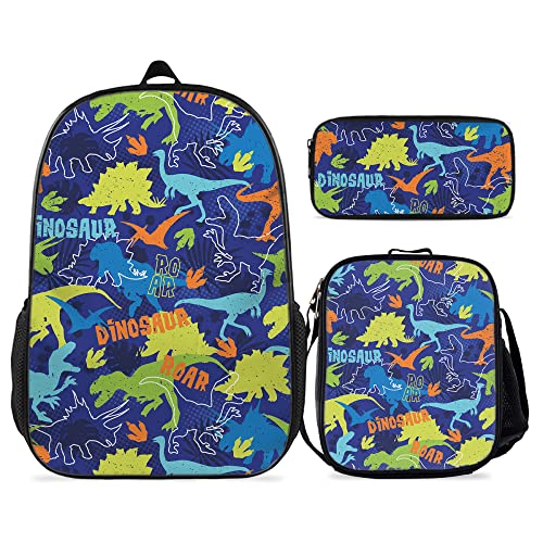KXZOYLM Dinosaur Backpacks, Cute Dinosaur School Backpacks 3 Pieces Set ...