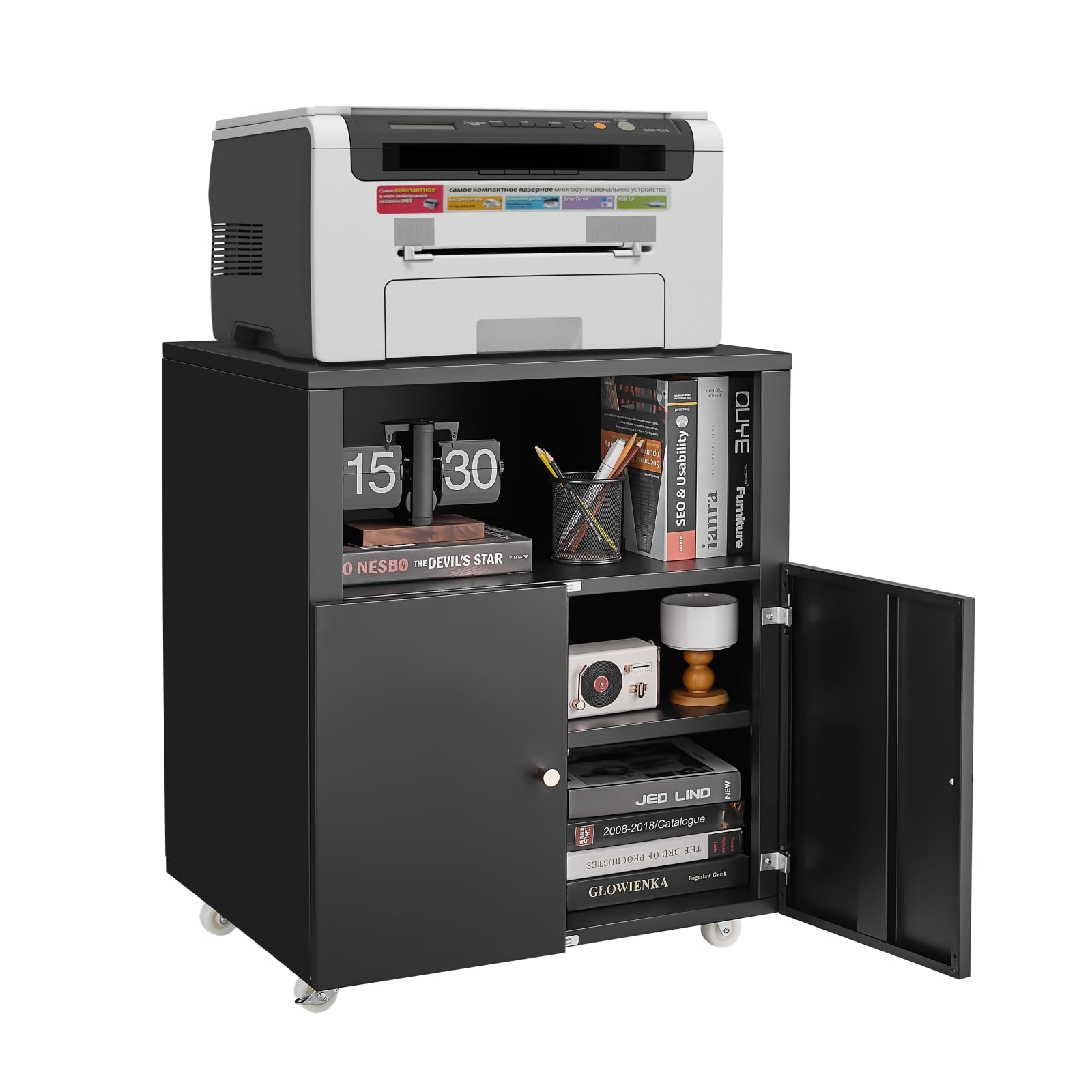 Amazon.com : DKYNDSYN Metal Printer Stand with Storage Mobile File ...