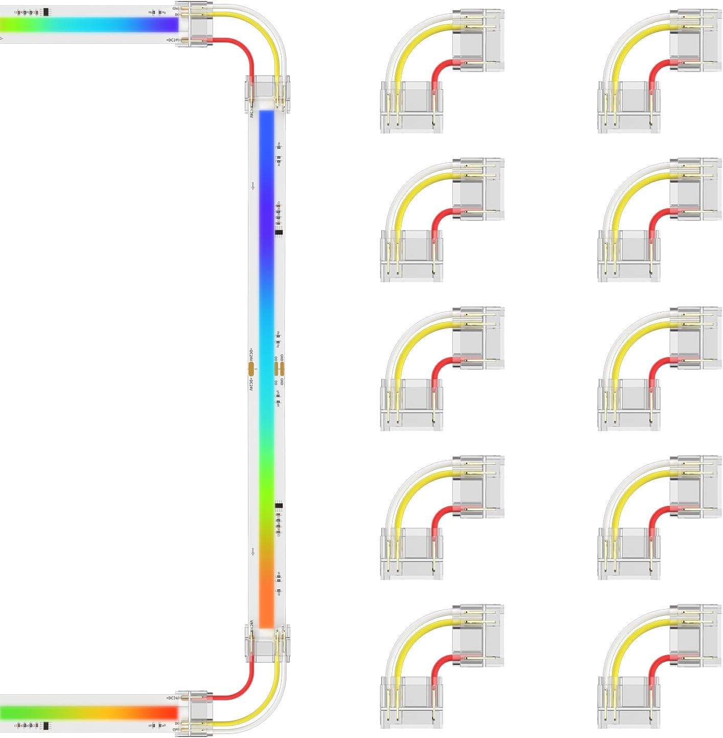 PAUTIX 12mm Connectors 10pcs L-Shaped/Corner(Right) Connectors ...