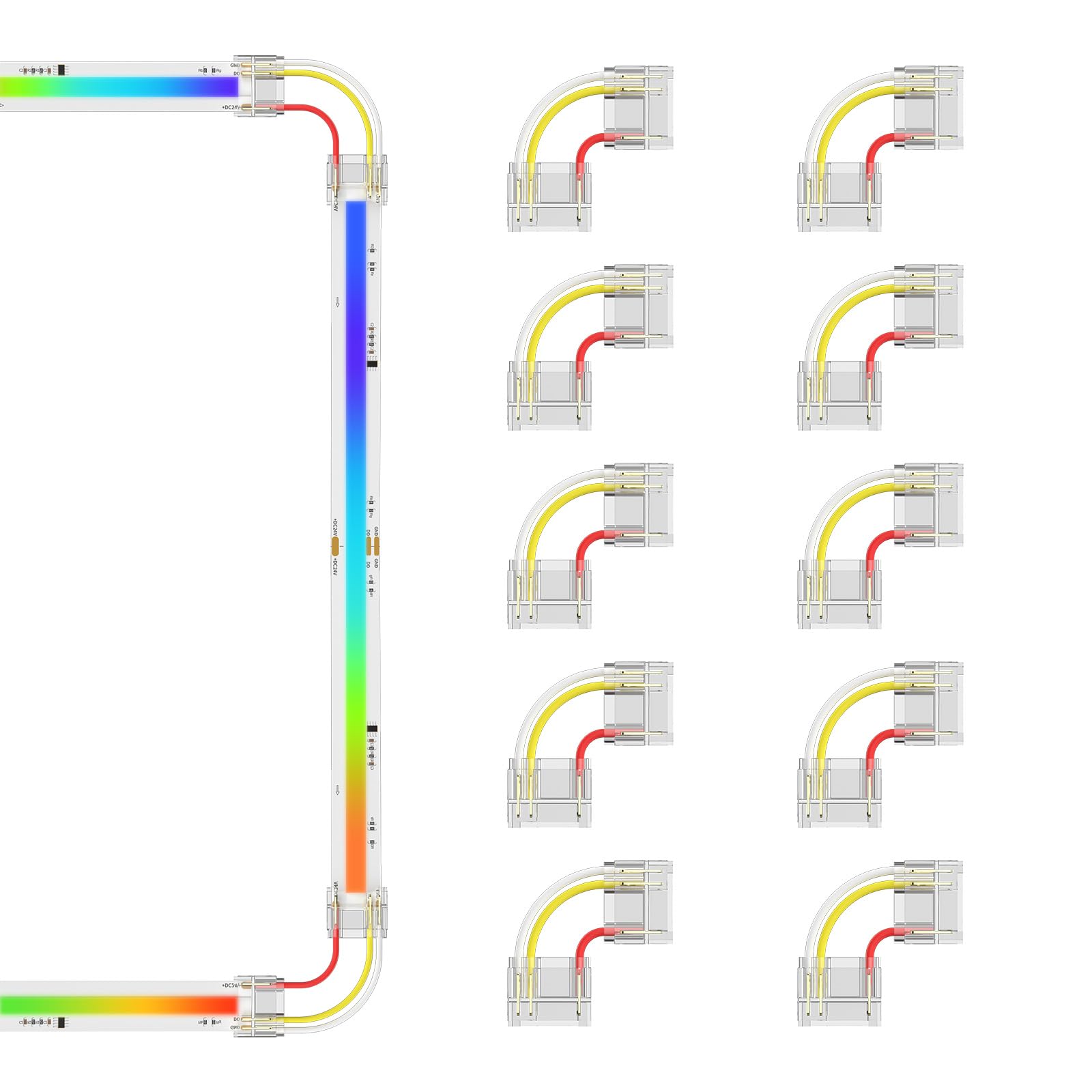 PAUTIX 12mm Connectors 10pcs L-Shaped/Corner(Right) Connectors ...