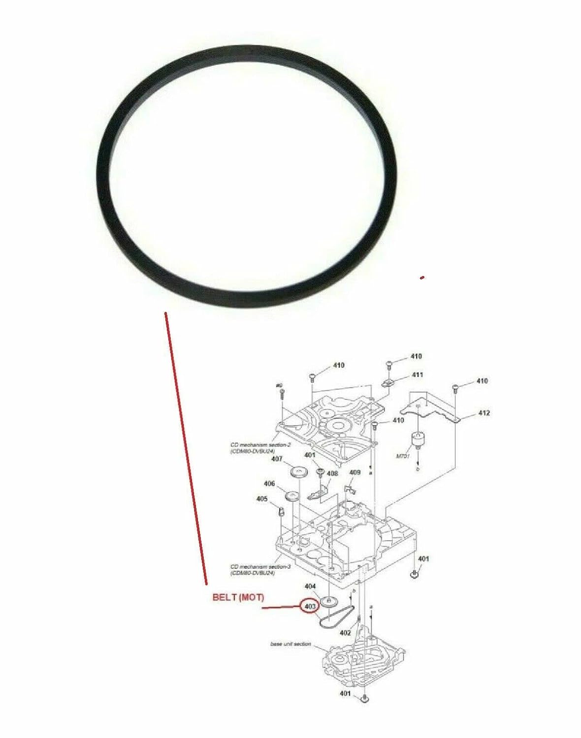 Amazon.com: 1x CD Eject Loading Open Close Tray Mot Square Belt ...