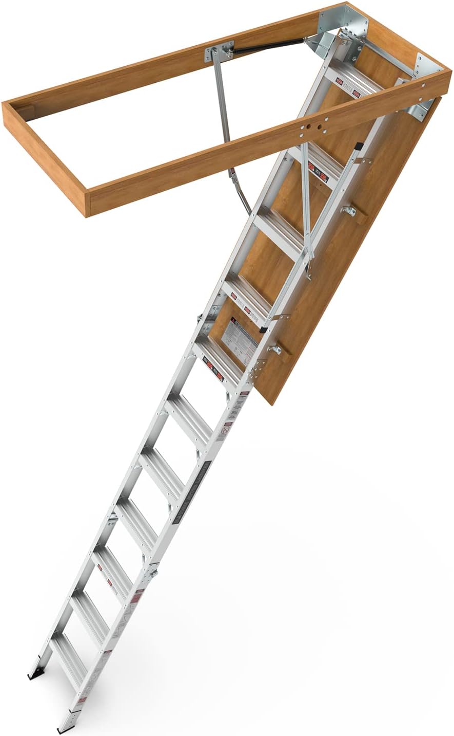 Skylark Electric Attic Ladder/Stairs - 25-1/2" x 54" - Height Range 7 ...