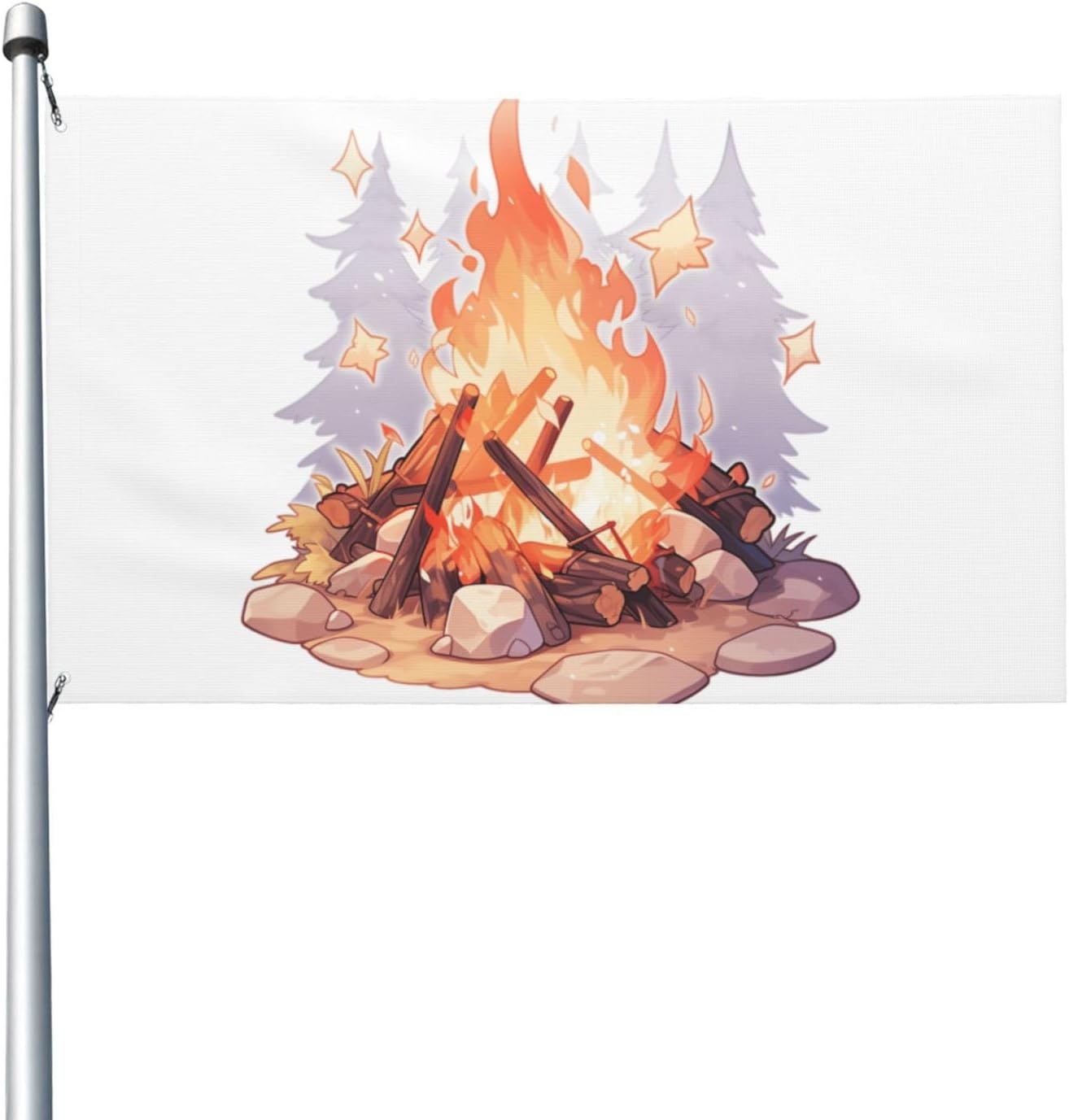 Amazon.com : Rosfajiama Cartoon Style Campfire 3 Garden Flag Single ...