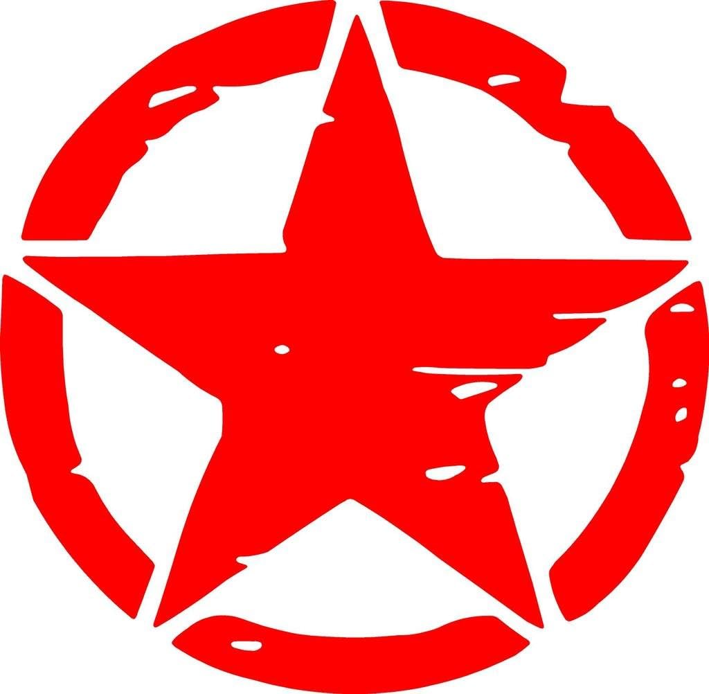 Onlinemart Pack of 2 Red Star Decal for Royal Enfield Bullet/Bike ...