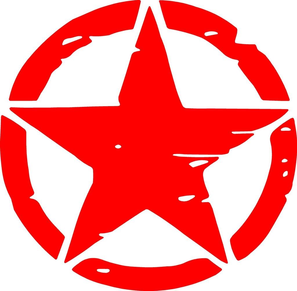 Onlinemart Pack of 2 Red Star Decal for Royal Enfield Bullet/Bike ...