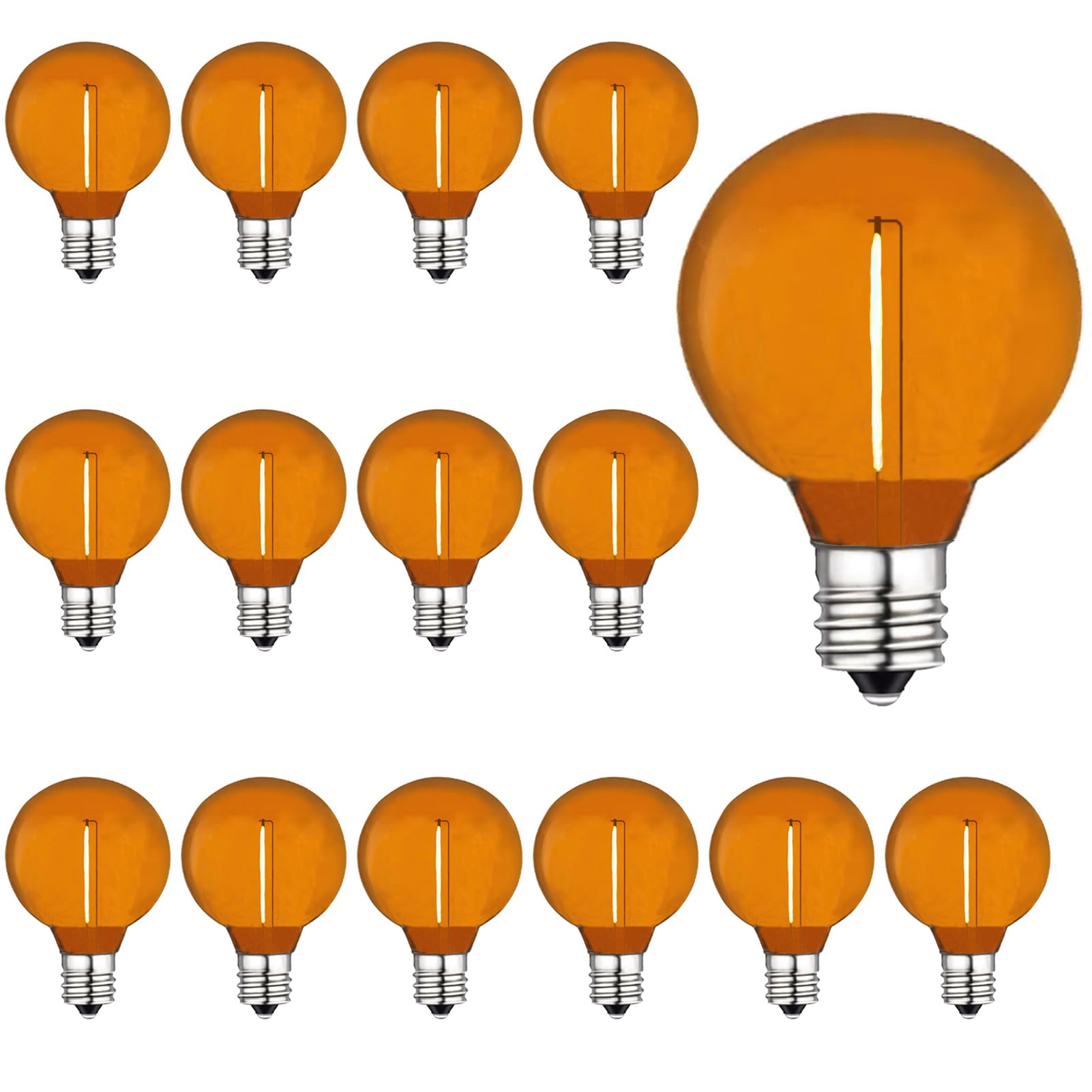 LRSUEYSKIN G40 Orange LED Replacement Bulb 1W Decorative Light Bulbs ...