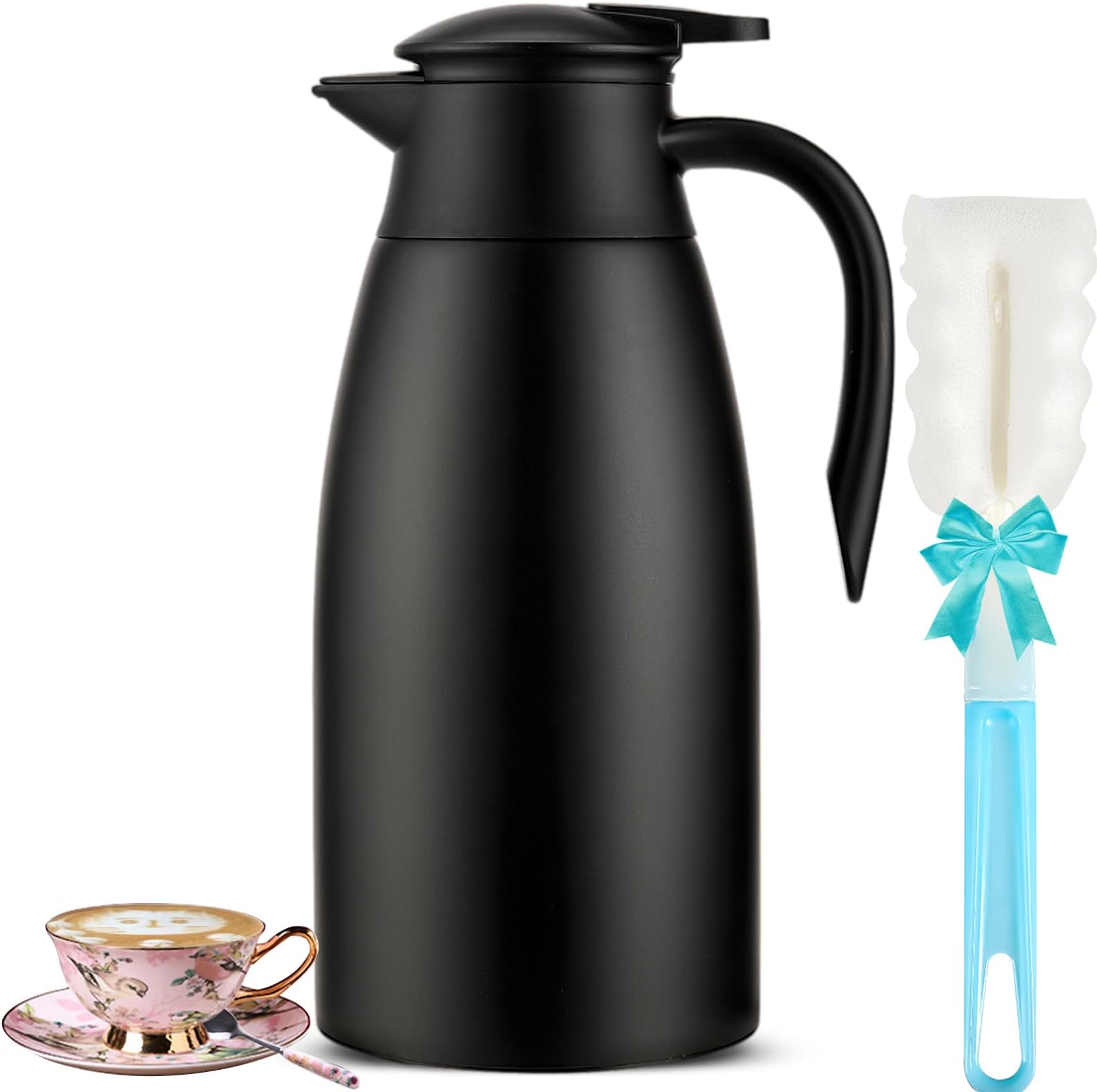 Amazon.com: Coffee Thermos with Handle and Cleaner Brush - 24 Hours Hot ...