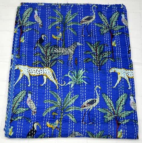 Amazon.com: Marusthali indian cotton quilt Handmade Cotton Kantha Quilt ...