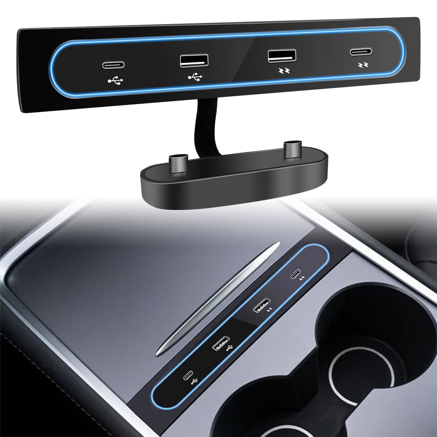 XTAUTO USB Hub Docking Station Center Console Adapter Compatible with ...