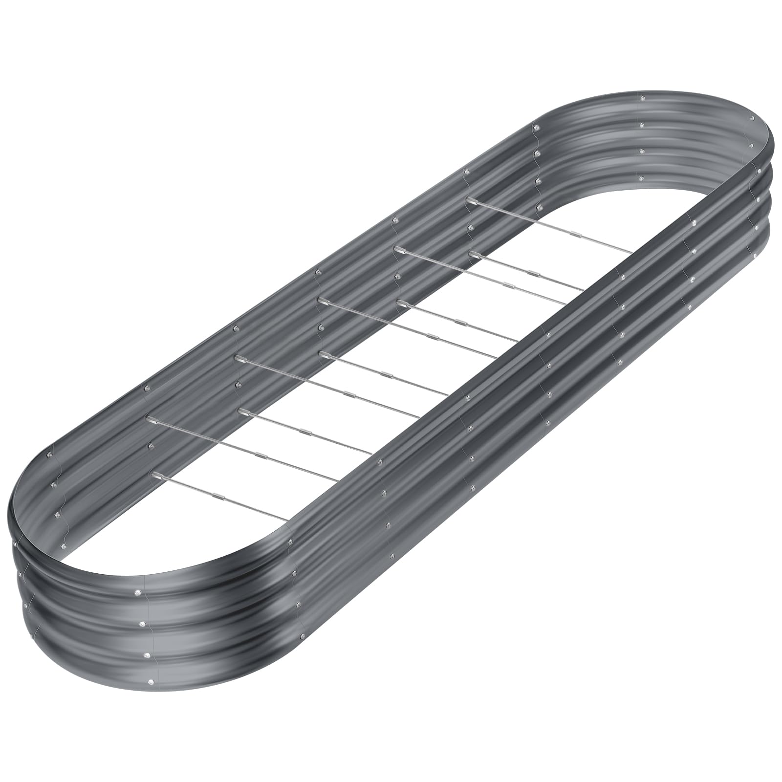Amazon.com: Land Guard 8ft Galvanized Raised Garden Bed Kit, Raised ...