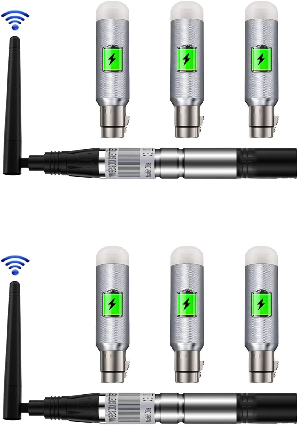 Amazon.com: DMX Wireless 8Pcs, 6 Pcs Rechargeable Receivers and 2 Pcs 2 ...