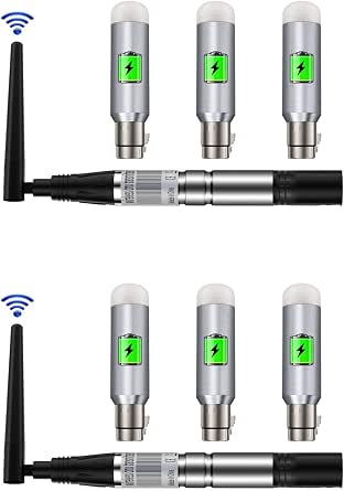 Amazon.com: DMX Wireless 8Pcs, 6 Pcs Rechargeable Receivers and 2 Pcs 2 ...