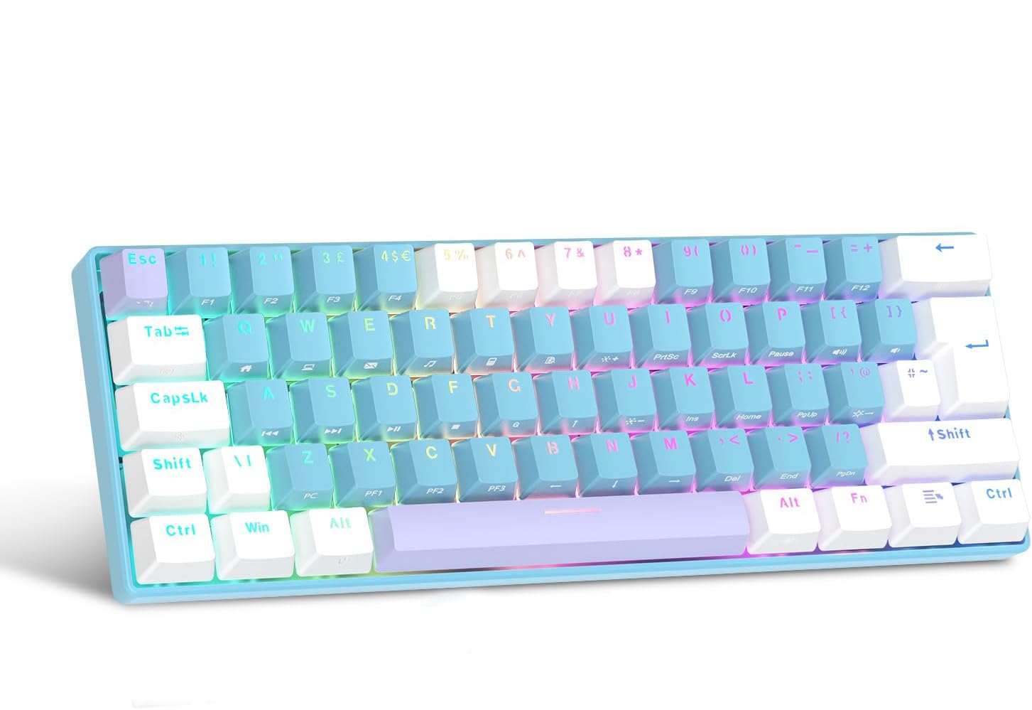 UK Layout 60 Percent Gaming Mechanical Keyboard, 62-Key Wired ...