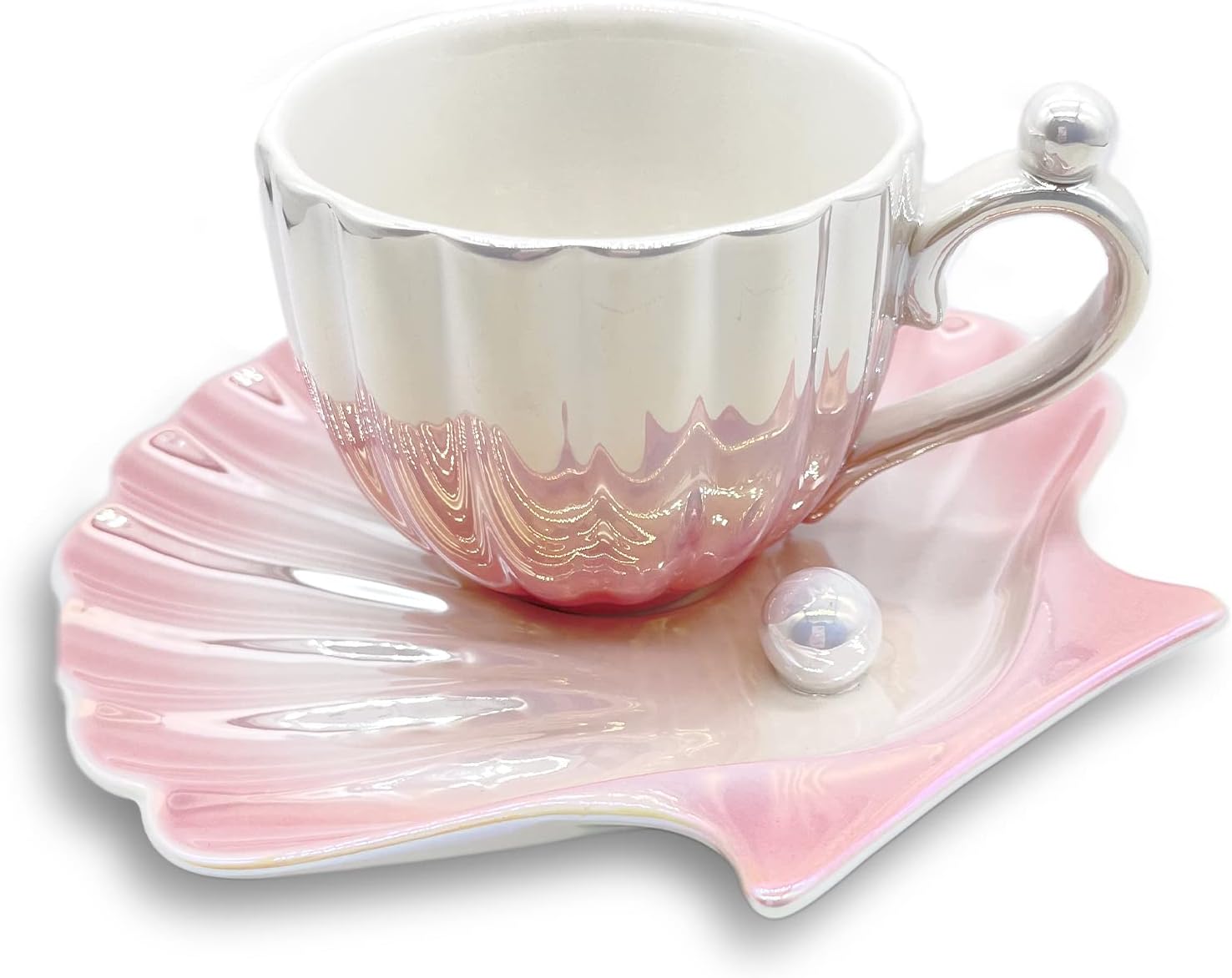 Amazon.com | RareCi Pearl Shell Coffee Cup and Saucer, 8oz(240ML) for ...