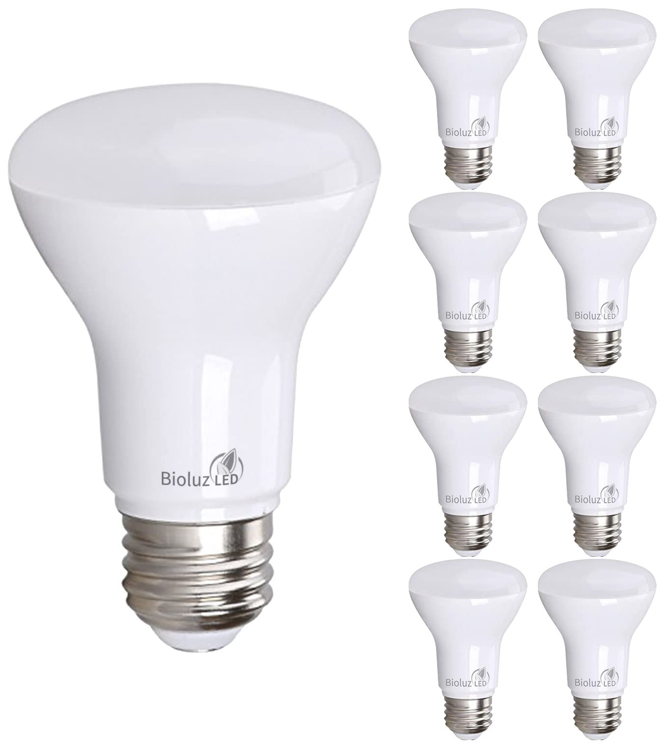 Bioluz LED 8 Pack BR20 LED Bulb 5000K Daylight Led Bulbs 6W=50W, 90 CRI ...