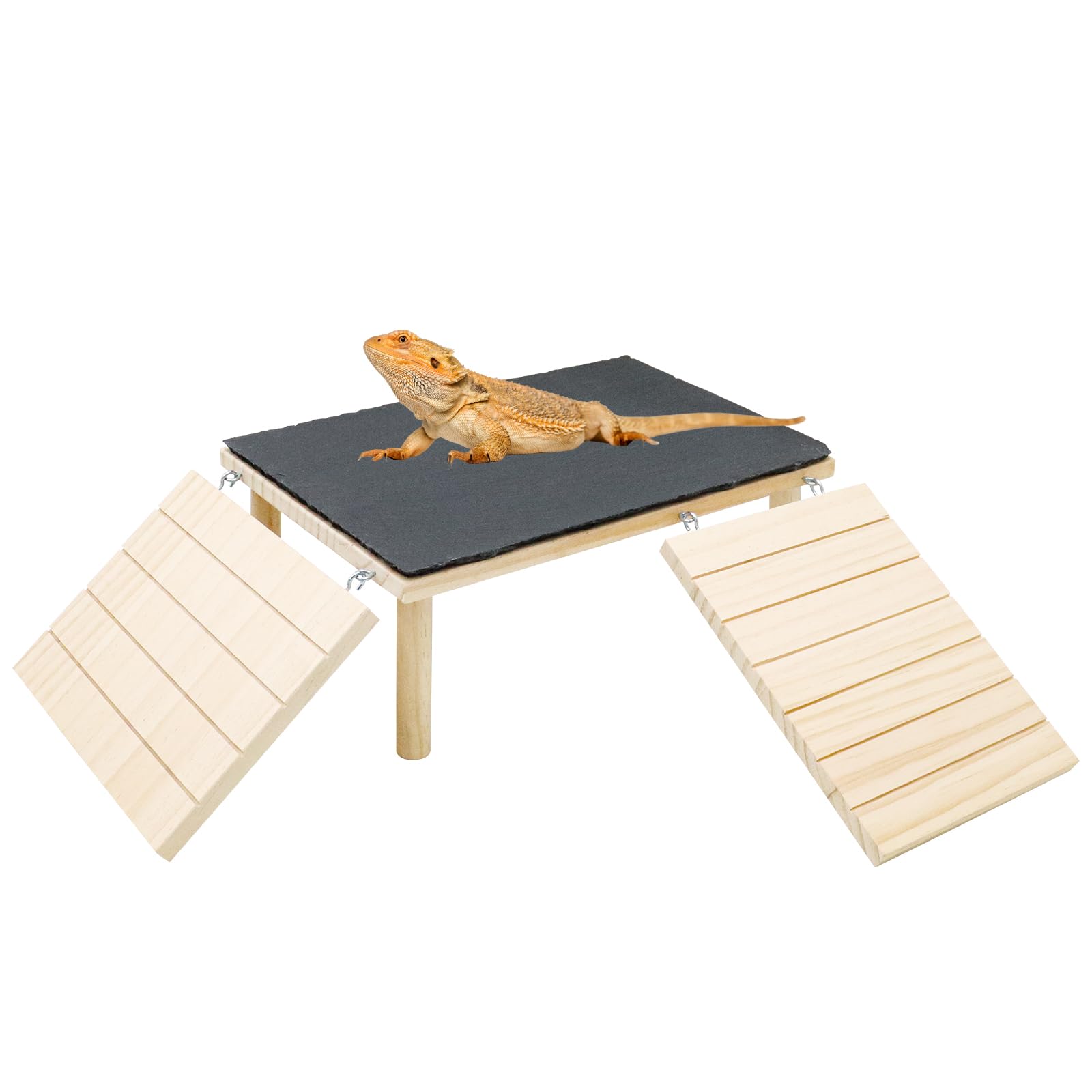 Snapklik.com : Bearded Dragon Basking Platform, Wooden + Rock Plate ...