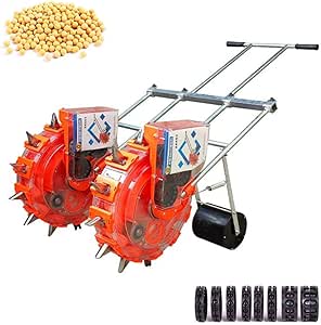 Amazon.co.jp: Double Row Seed Planter, Hand Push Roller Fertilizer ...