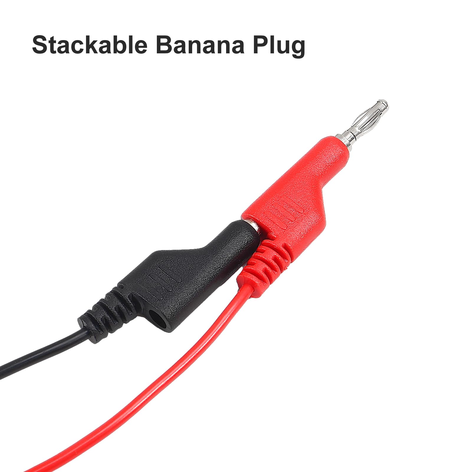 Snapklik.com : 5Pcs Banana To Banana Plug Test Lead 4mm Dual Stackable ...