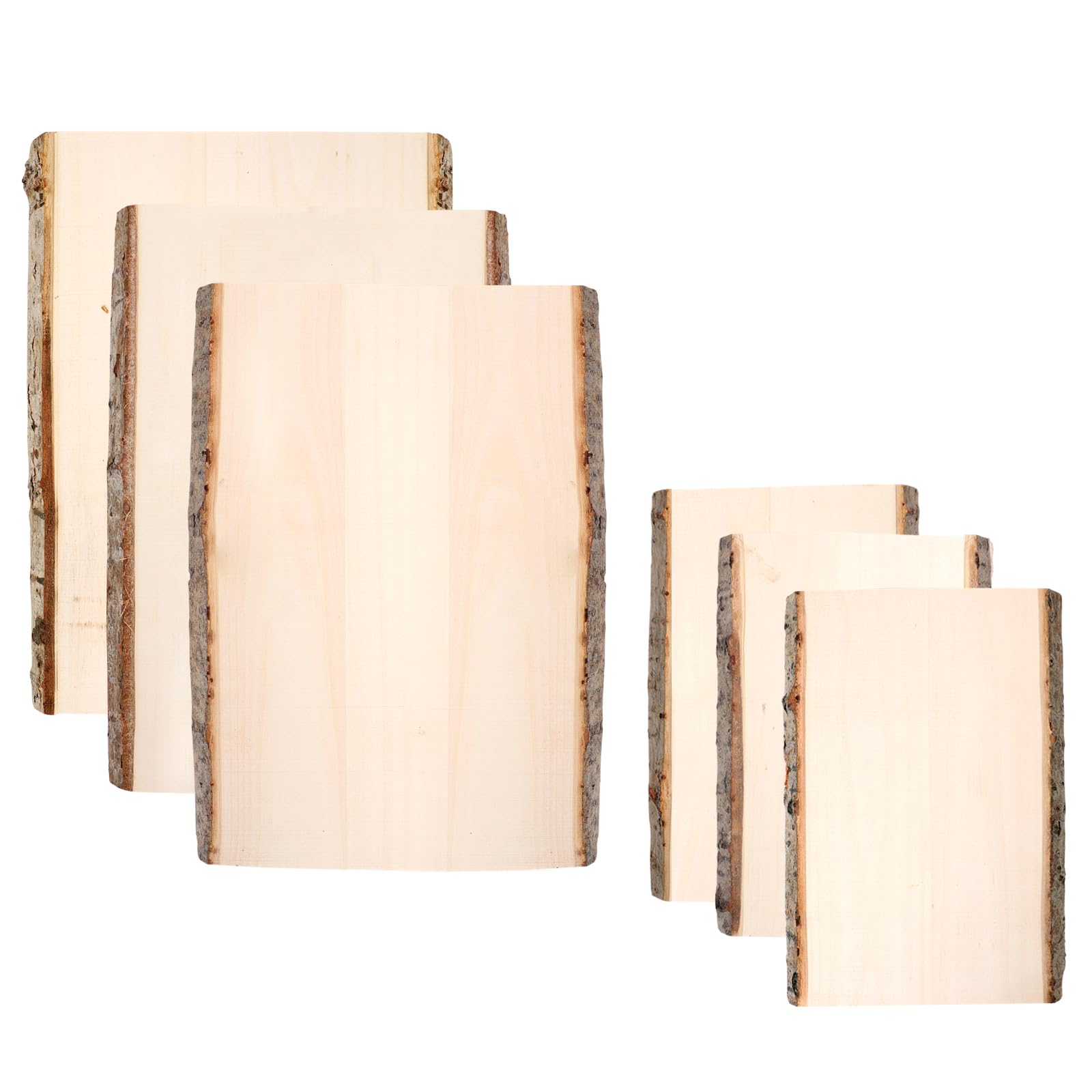 Amazon.com: 6 Pcs Wood Planks Live Edge Wood Slab 2 Size Unfinished ...