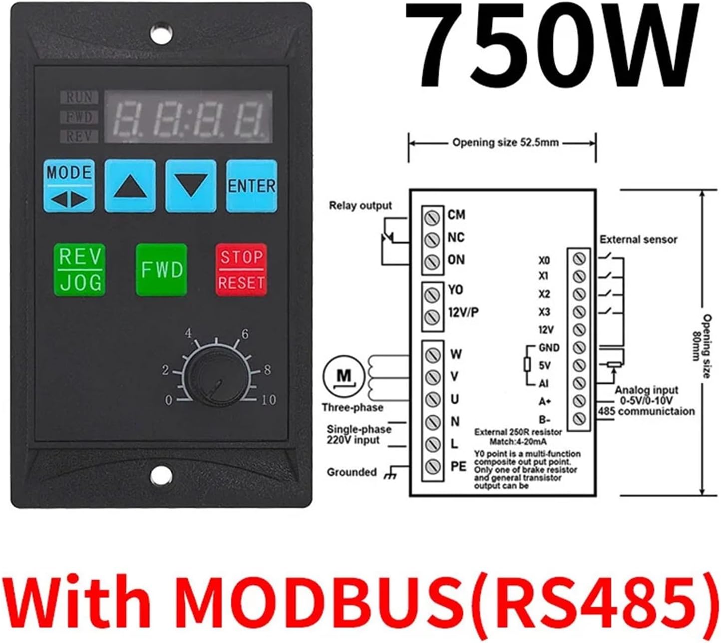 LHXEQJAM 750W Inverter Power Inverter with RS485 Motor Driver MCU: 220V ...
