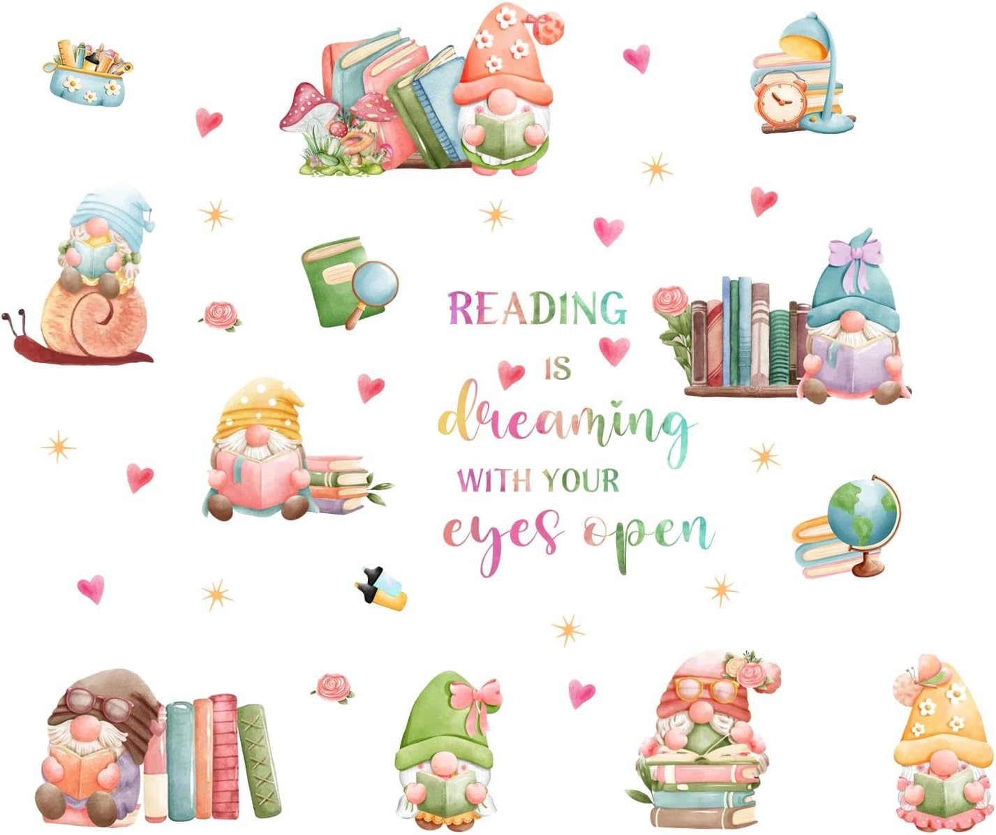 Amazon.com: TOARTi Reading Wall Stickers Colorful Inspirational Wall ...