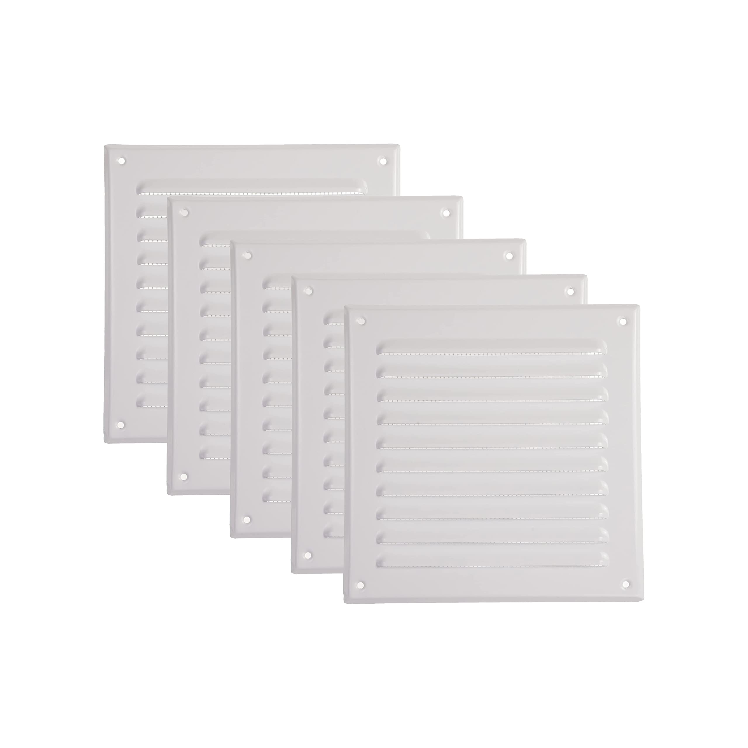 Vent Systems - 6" x 6" Inch - Pack of 5 - White - Metal Vent Cover ...
