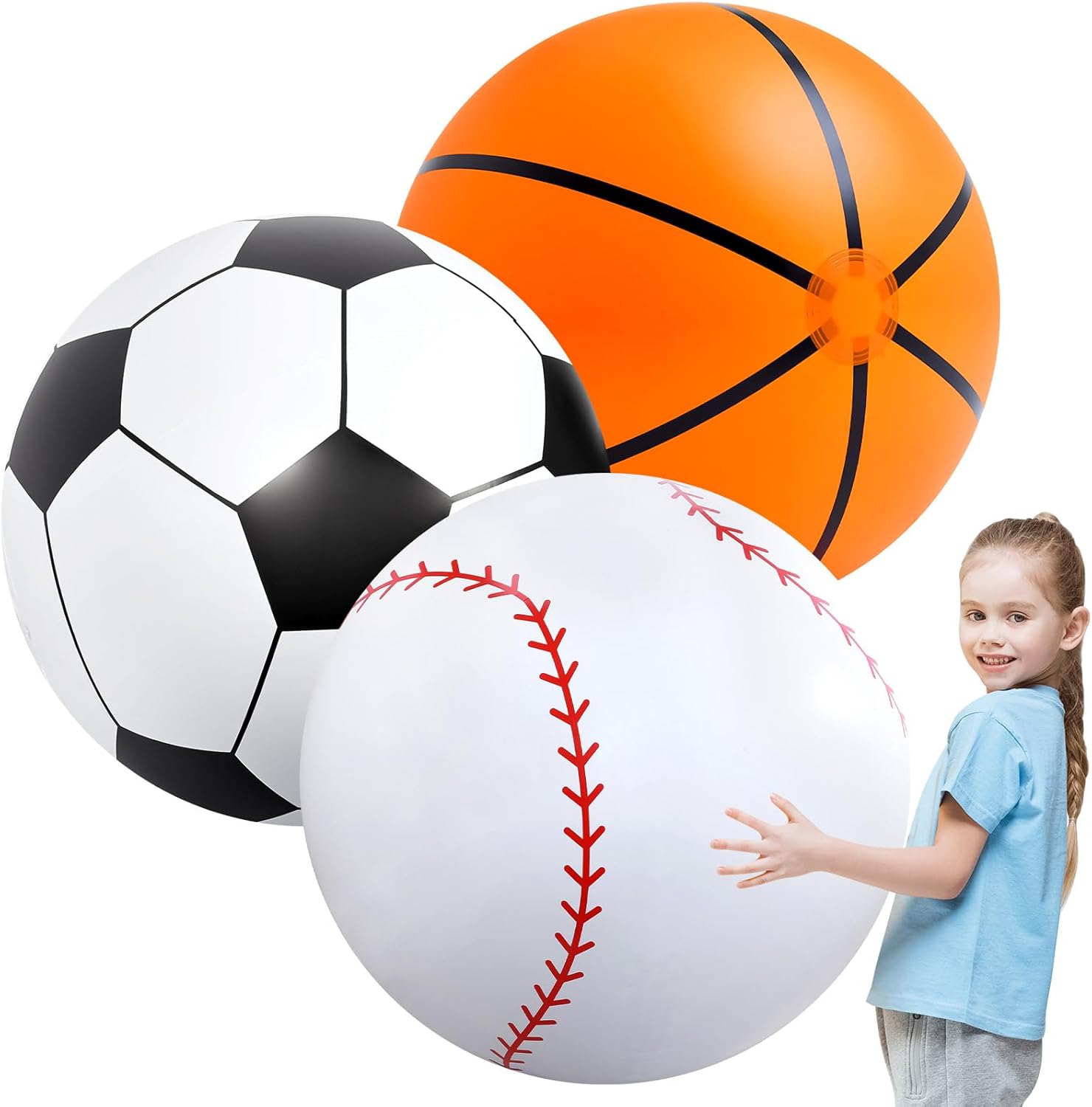 Amazon.com: Lewtemi Giant Inflatable Sports Balls Large Inflatable ...