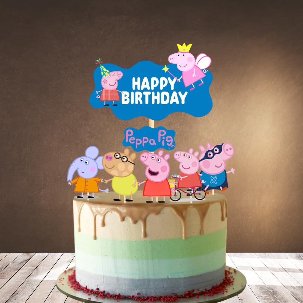 Dekor Spree Peppa Pig Theme Cake Topper | Cupcake Decoration Topper for ...