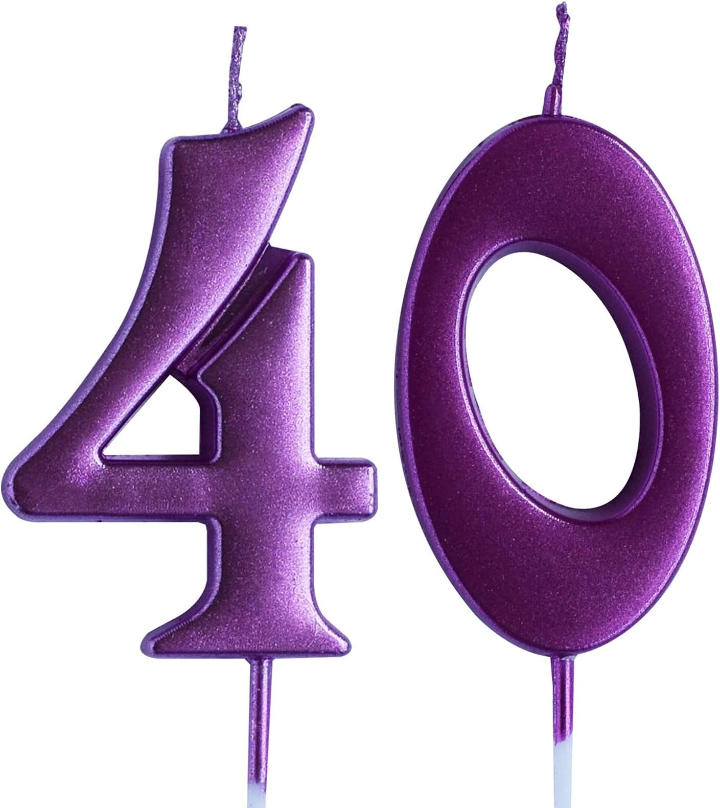 Amazon.com: Multicolor Birthday Cheer Number 40 Candle - Eye-catching ...