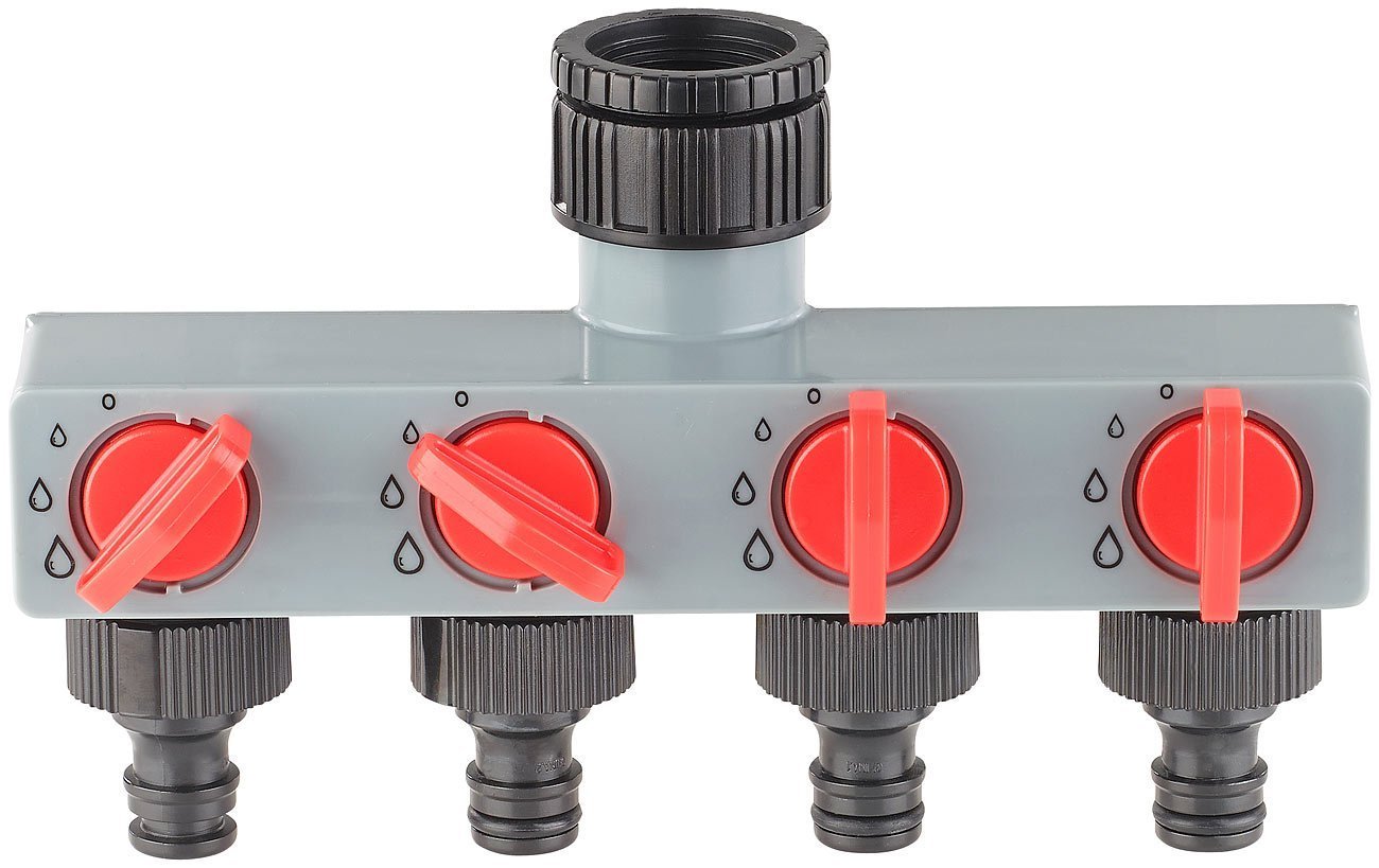 Aqualin 4 Way Water Distributor Garden Hose Connector Y Connector Tap ...