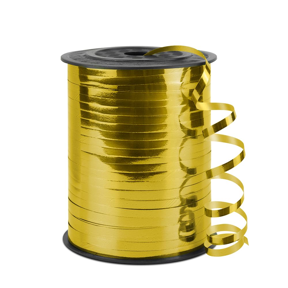 Amazon.com: Gold Curling Ribbon, 1/5" Wide x 500 Yards Christmas ...
