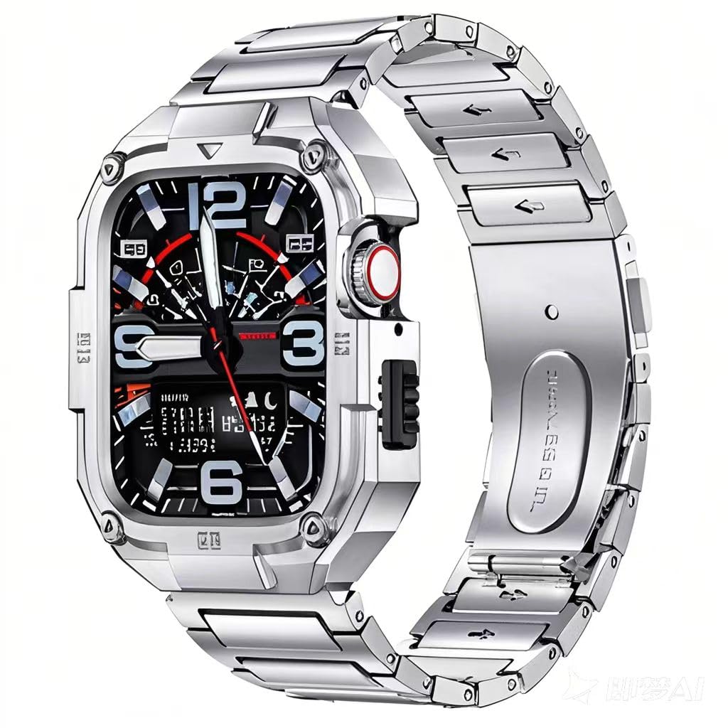 Amazon.com: Mechanical Metal Watch Case with Band Compatible with Apple ...