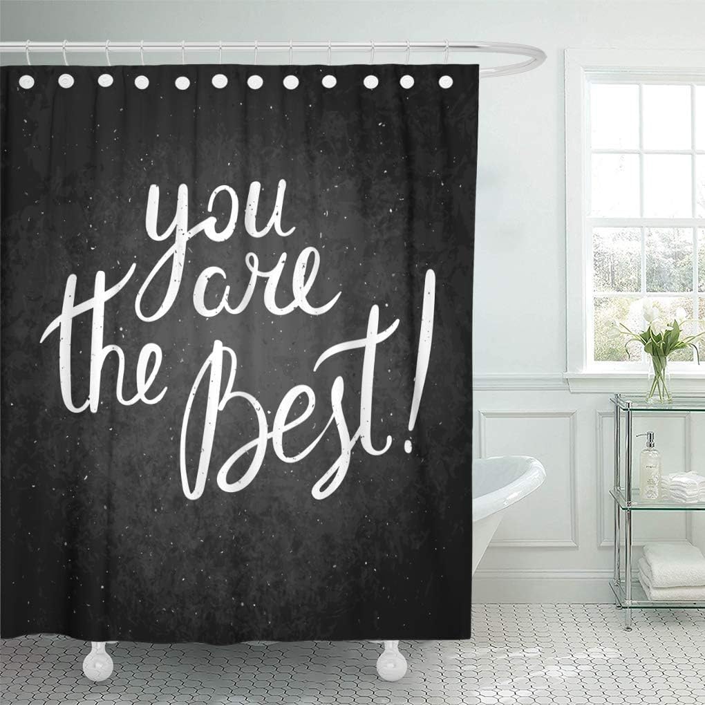 Amazon｜Assanu 防水ファブリックシャワーカーテンフックブラシあなたは最高のラスターレタリングフレーズです壁に描かれた72"X72 ...