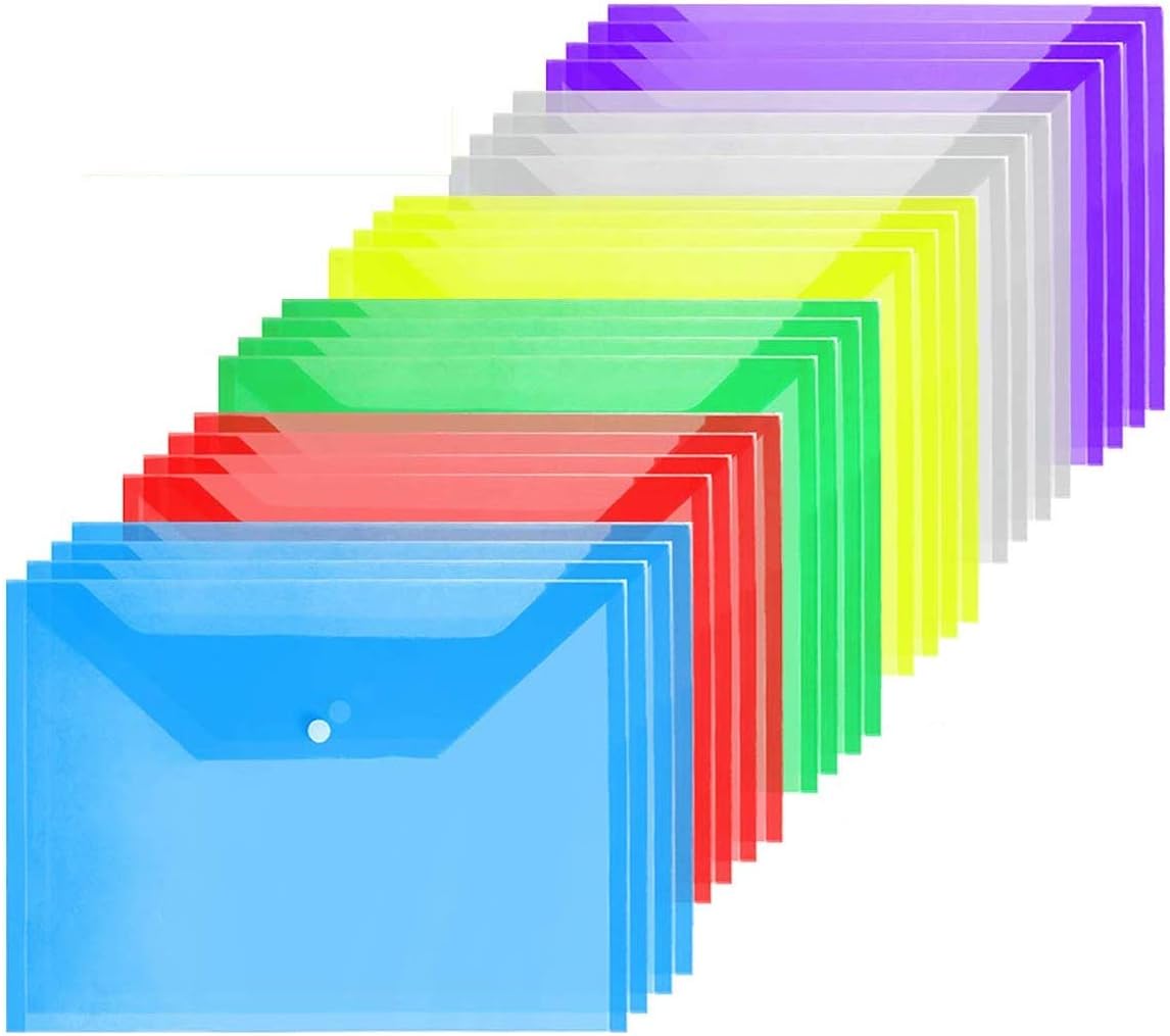 A4 Plastic Wallets Folders - A4 Document Folder Wallet Popper Wallets ...