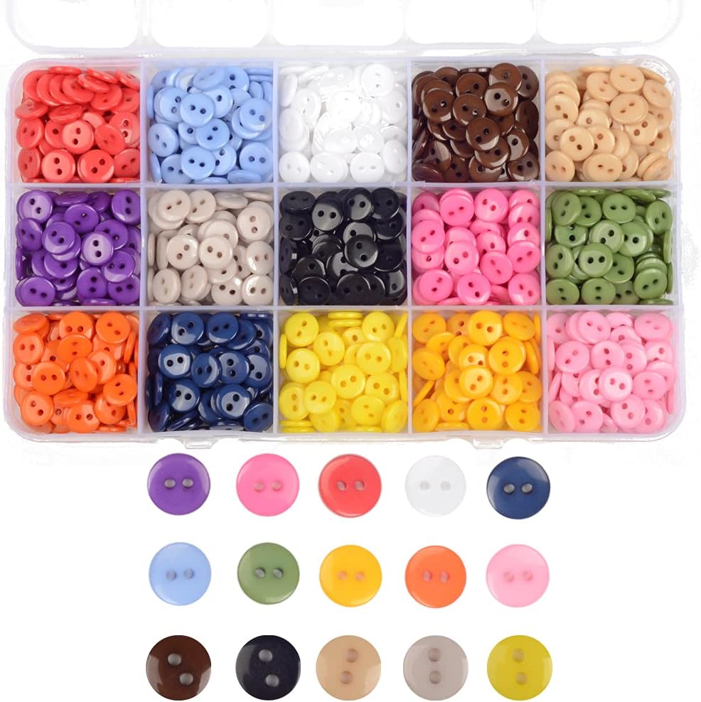 Amazon.com: Mahaohao 1 Inch Buttons Sewing Flatback Resin Button 12 ...