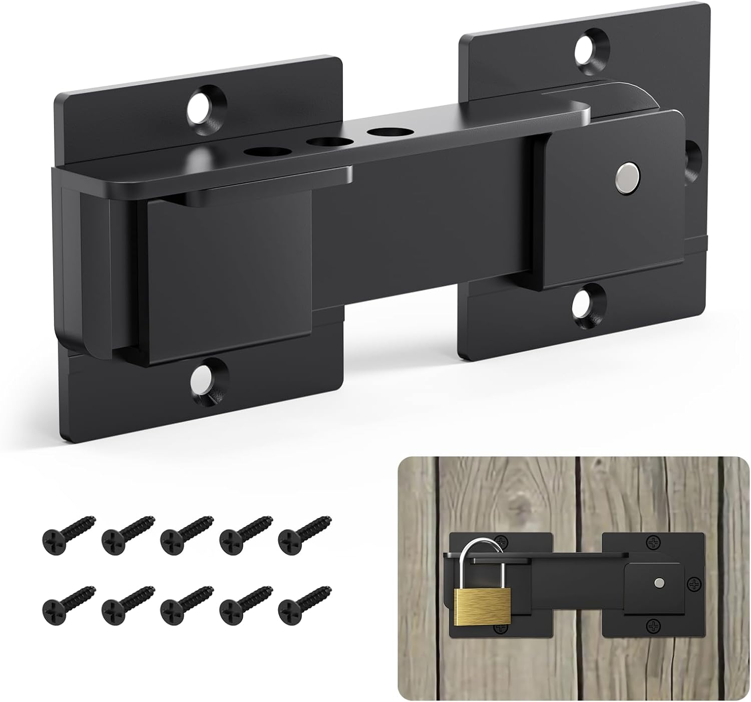 Amazon.com: Aglehome 8" Flip Gate Latch Lock with Padlock Hole, 4mm Heavy Duty Adjustable Gate ...