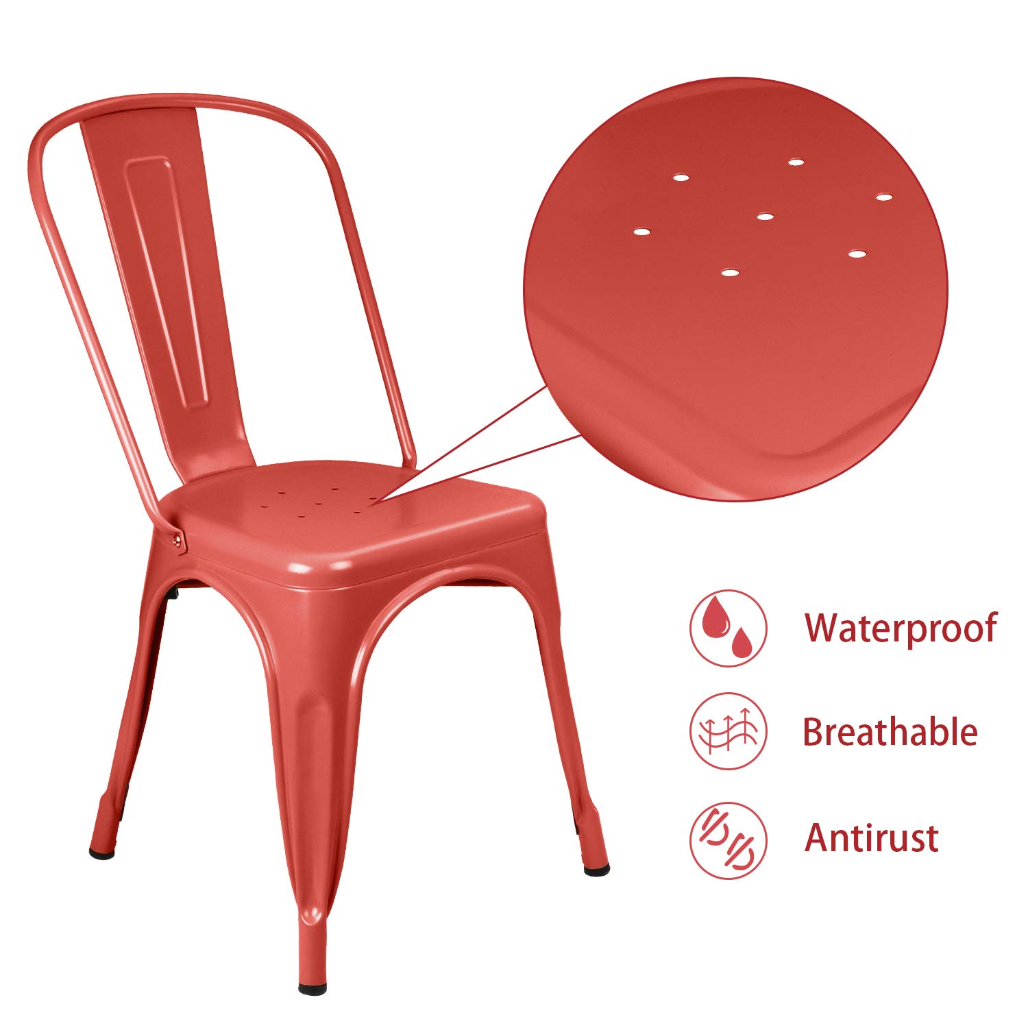 Snapklik.com : JUMMICO Metal Dining Chair Stackable Indoor Outdoor ...