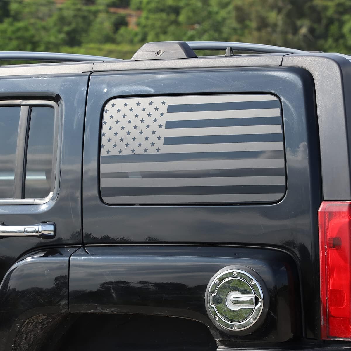 Buy American Flag Vinyl Rear Side Window Decals Compatible with Hummer ...