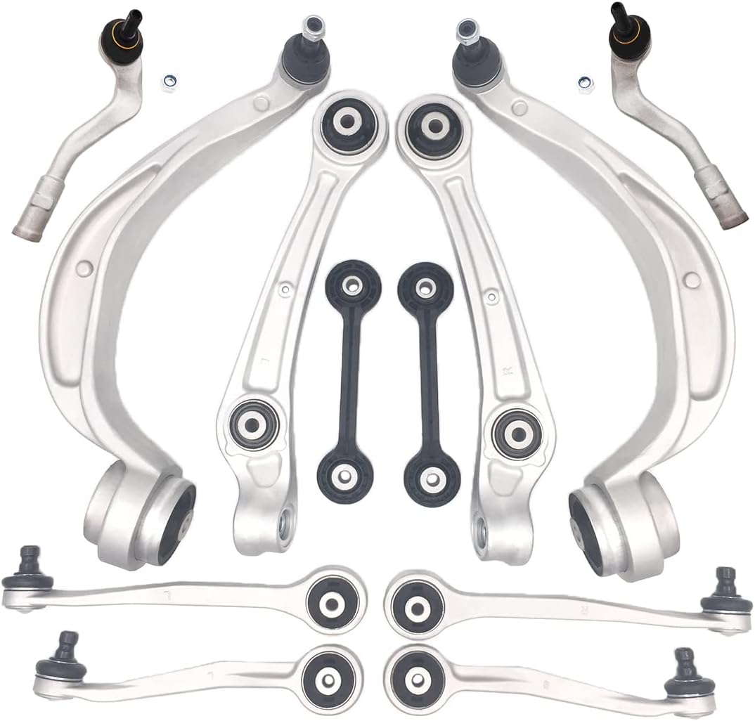 Amazon.com: 12 PCs Suspension Kit Front Control Arm Set With Tie Rod ...