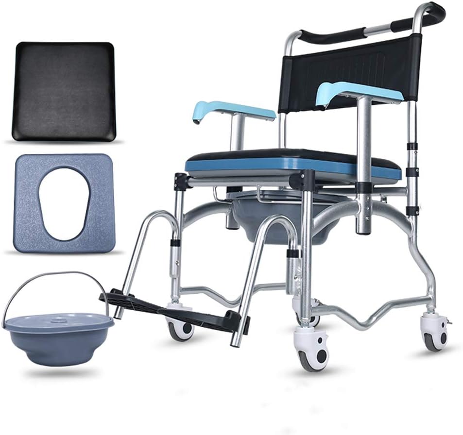 Amazon.com - Shower Chair for Seniors with Wheels Bathroom Mobile ...