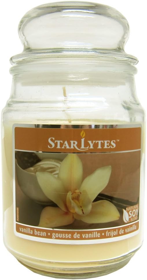 Starlytes Soy Candle in Apothecary Jar Scented - 18 Ounces (Vanilla ...