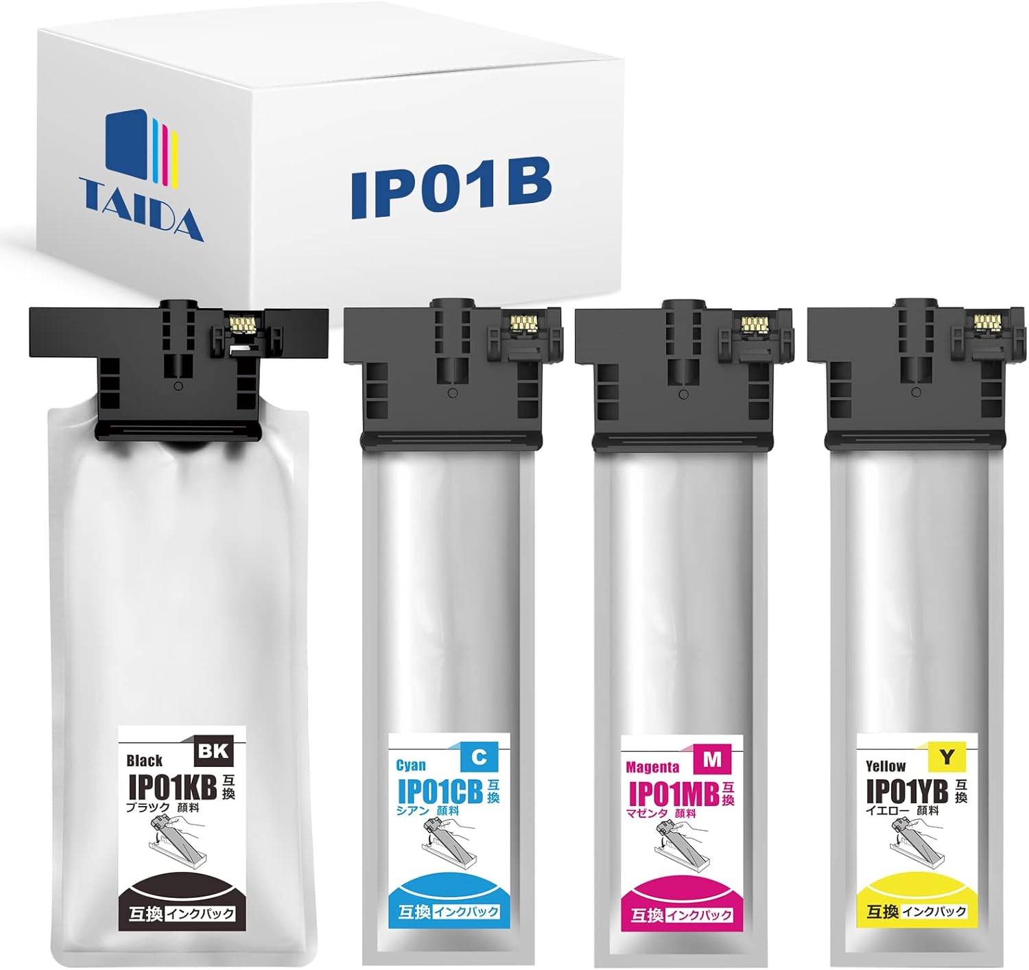 Amazon.co.jp: 【TAIDA】IP01B 互換インクパック エプソン(Epson)対応 4色セット (IP01KB IP01CB IP01MB IP01YB) 対応機種：PX ...