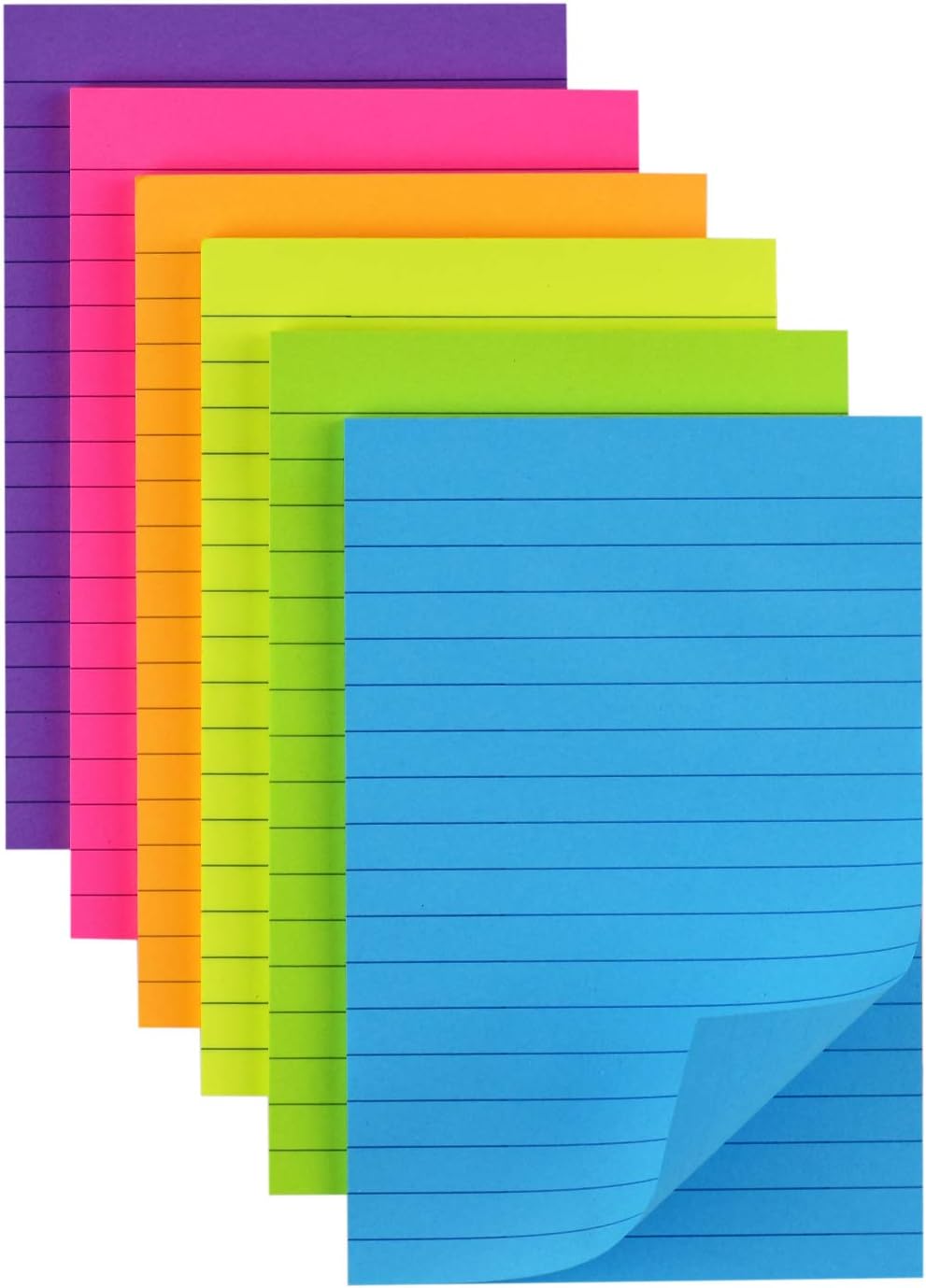 Amazon.com : Lined Sticky Notes with Lines 4x6 Self-Stick Notes 6 ...