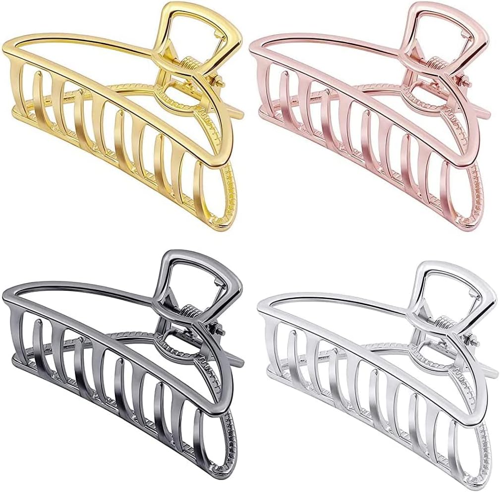 Amazon.com: Kitsch Gold Metal Claw Clips, Large Hair Clips for All Hair ...