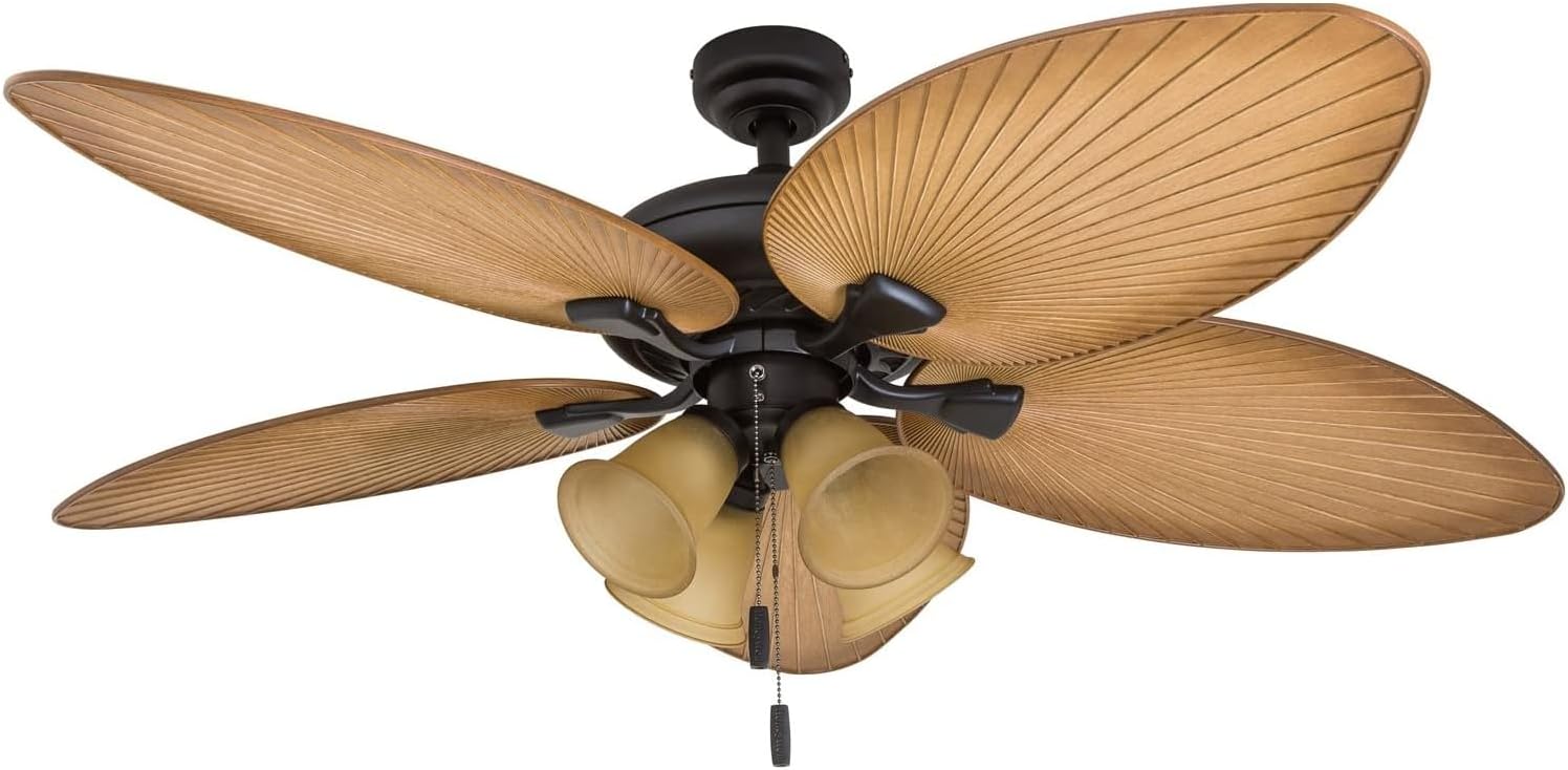 YITAHOME Tropical Ceiling Fan with LED Light and Remote Control 52 Inch ...