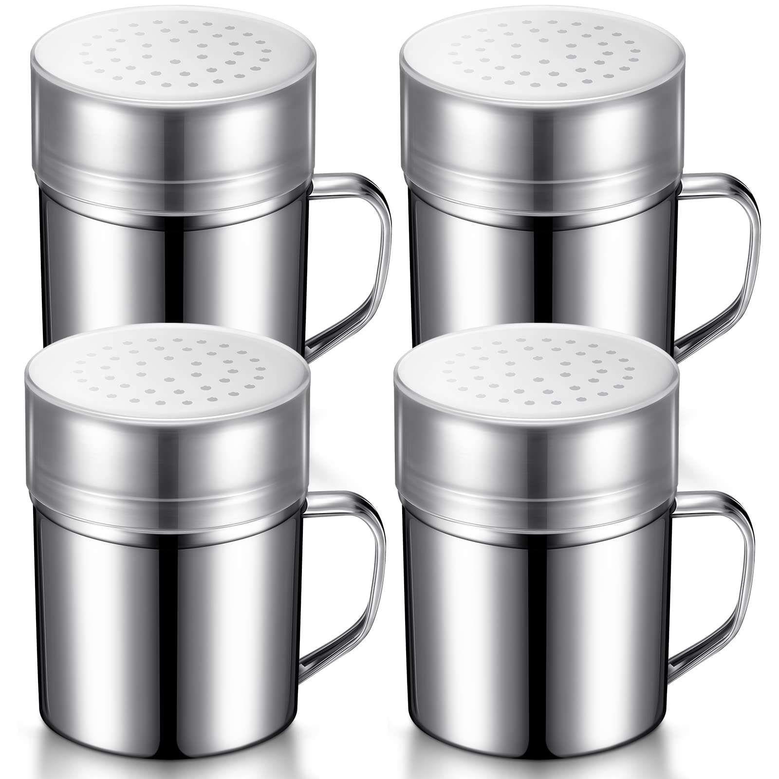 Romooa 4 Pieces Stainless Steel Dredges Bulk Spice Shaker Seasoning ...