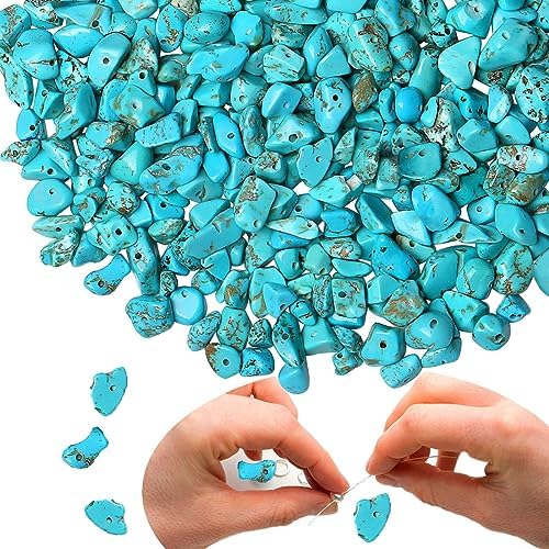 Amazon.com: 450Pcs Blue Turquoise Irregular Chip Stone Beads Natural ...