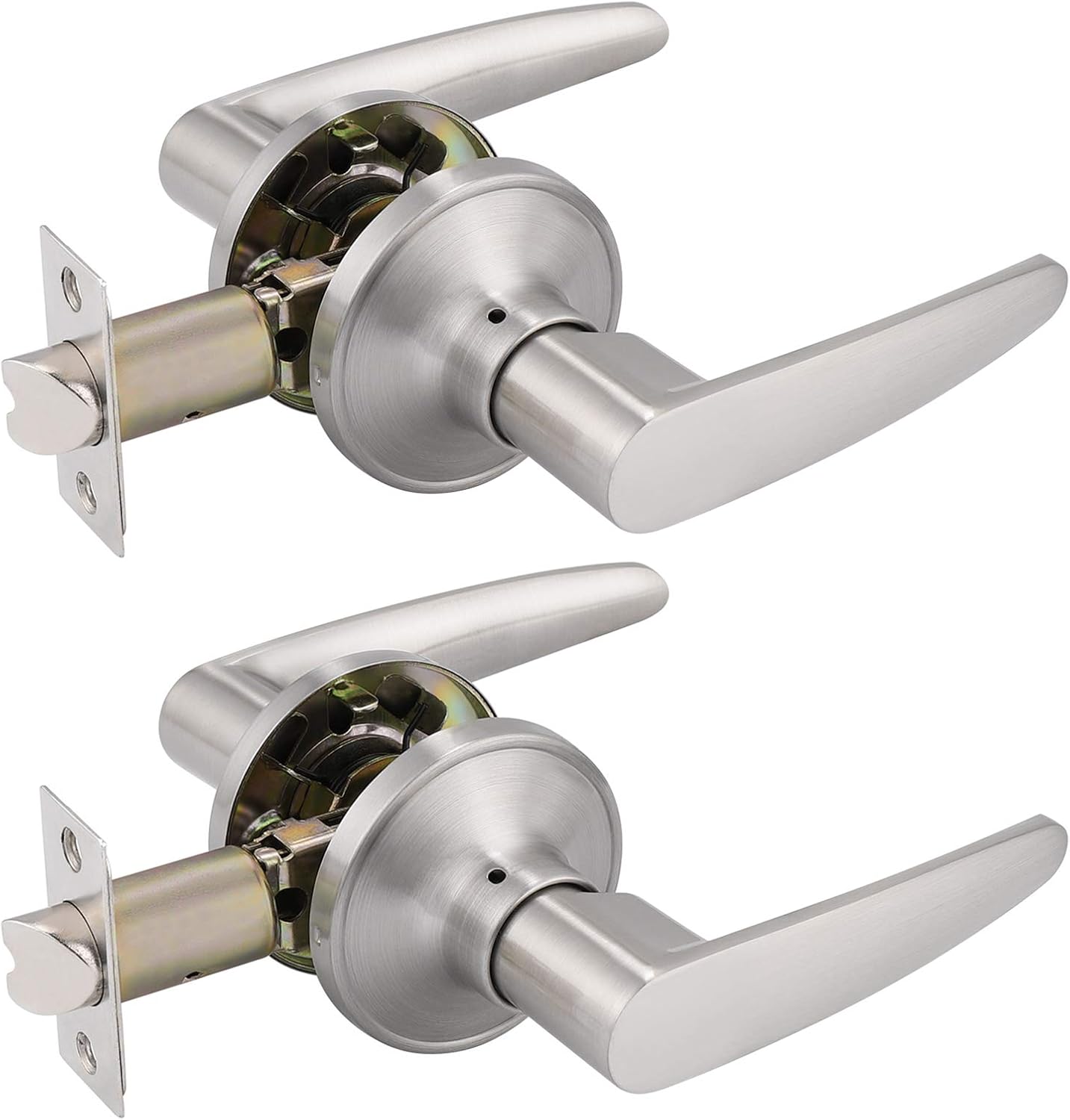 2 Pack Satin Nickel Door Levers for Hall/Closet Passage Door Lockets ...
