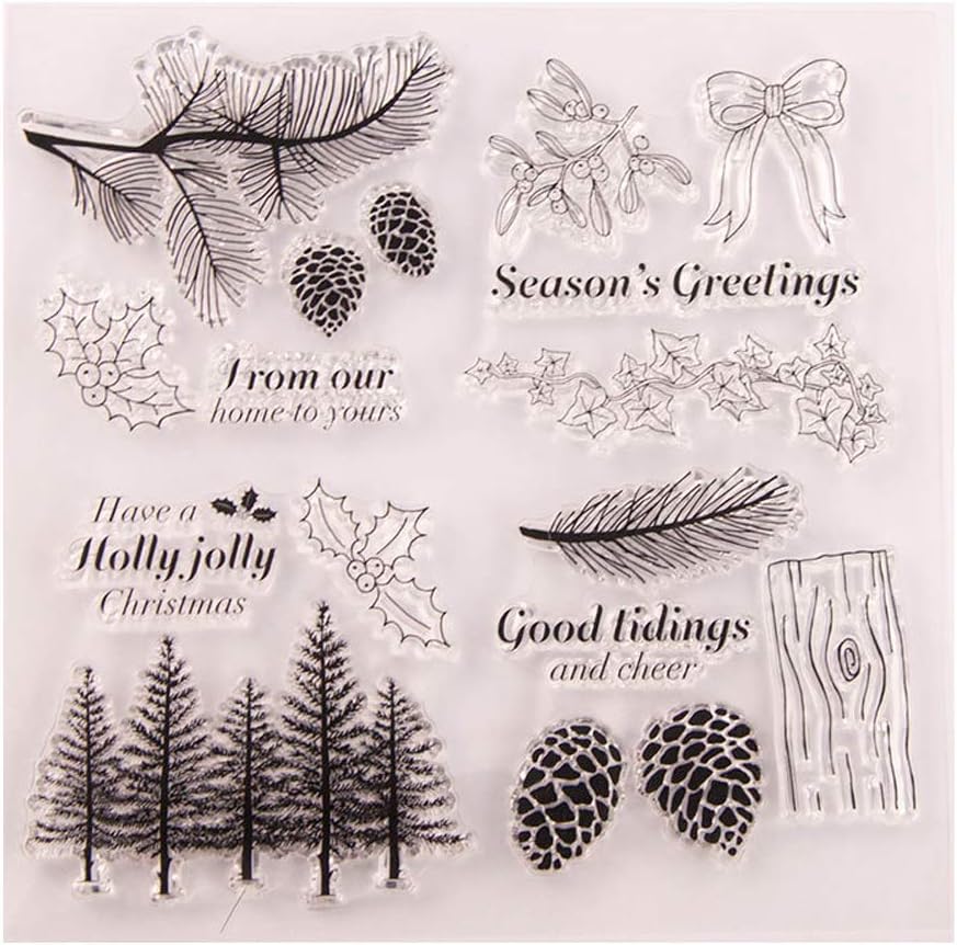 Amazon.com: 4 Sheets Snowflake Clear Stamps Assorted Christmas Silicone ...