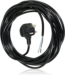 SPARES2GO 8.4M Metre Black Cable Mains Power Lead for Qualcast ...